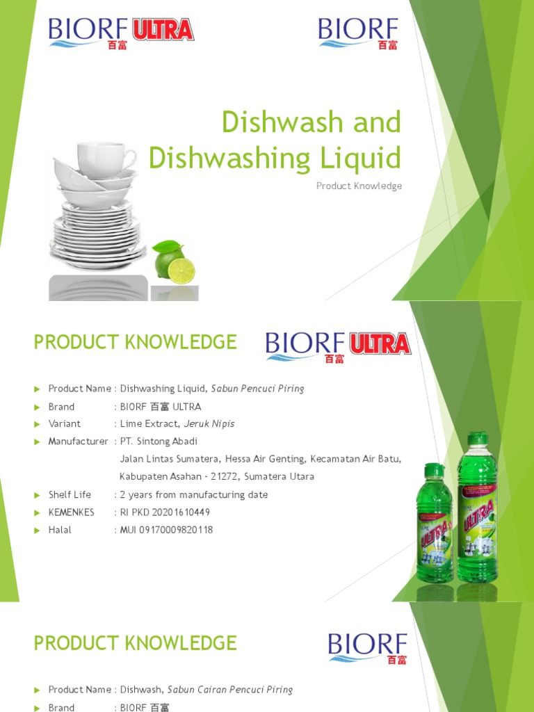 BIORF Dishwashing Liquid Product Details | PDF | Packaging And Labeling ...