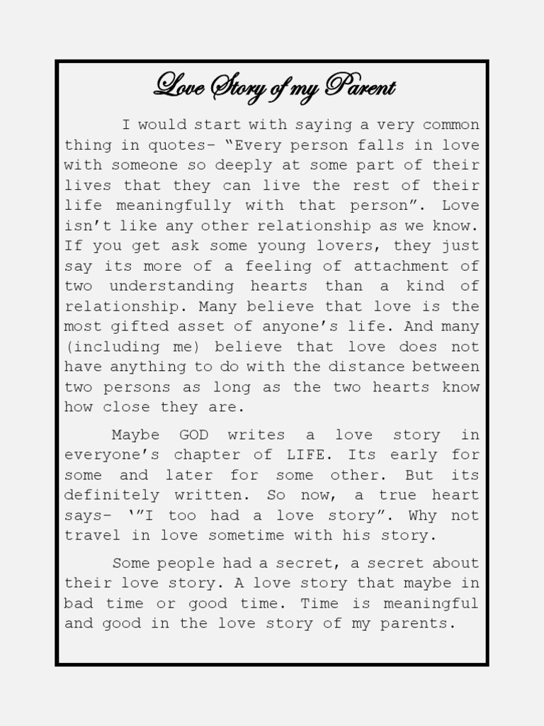 My Parents' Love Story | PDF