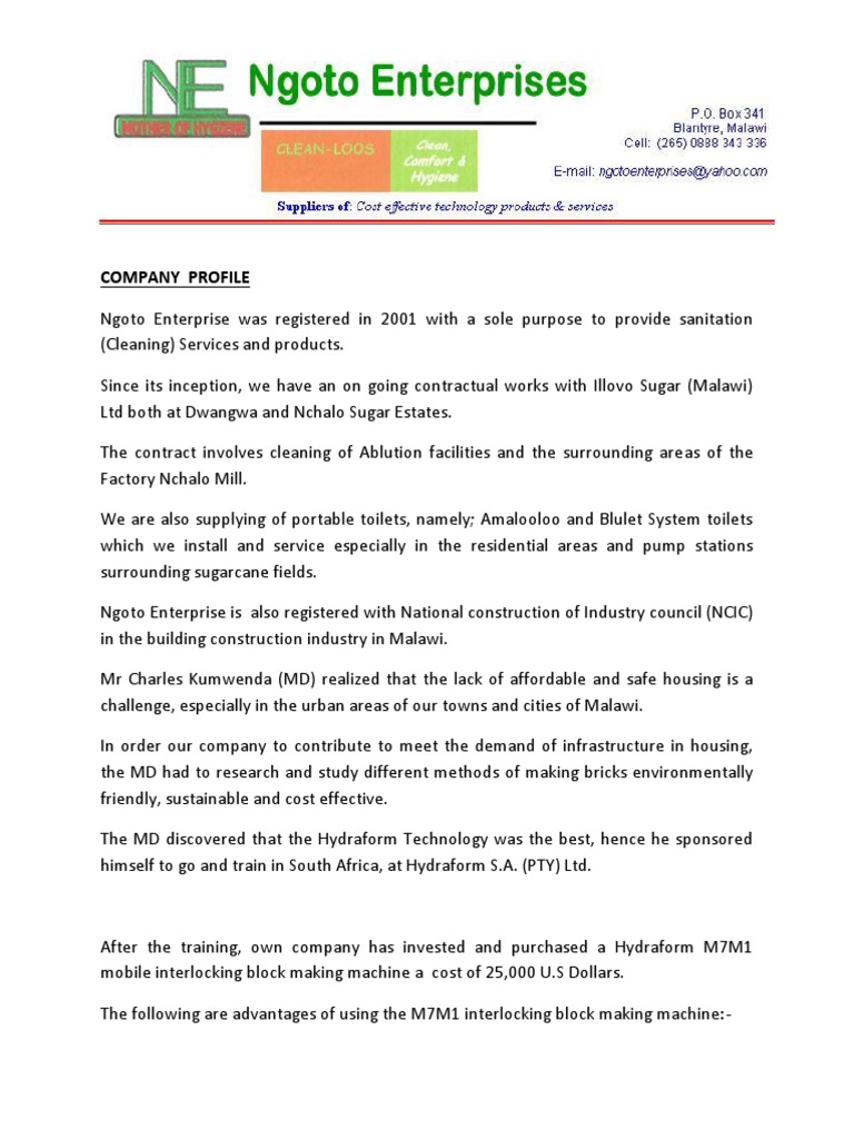 Ngoto Profile | PDF | Brick | Cement