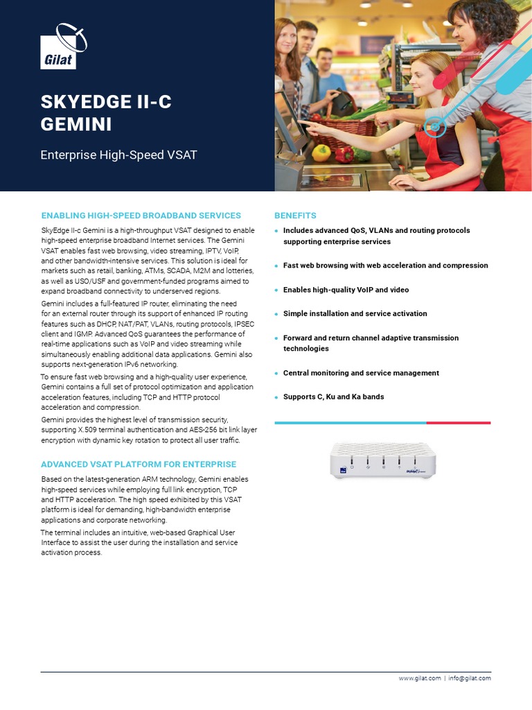 Gilat Product Sheet SkyEdge II C Gemini | PDF | Voice Over Ip ...