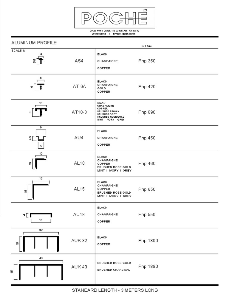 Poche Price List July30 | PDF