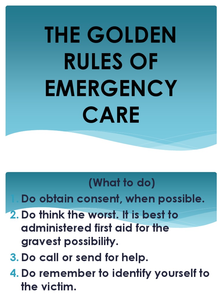 The Golden Rules of Emergency Care | PDF