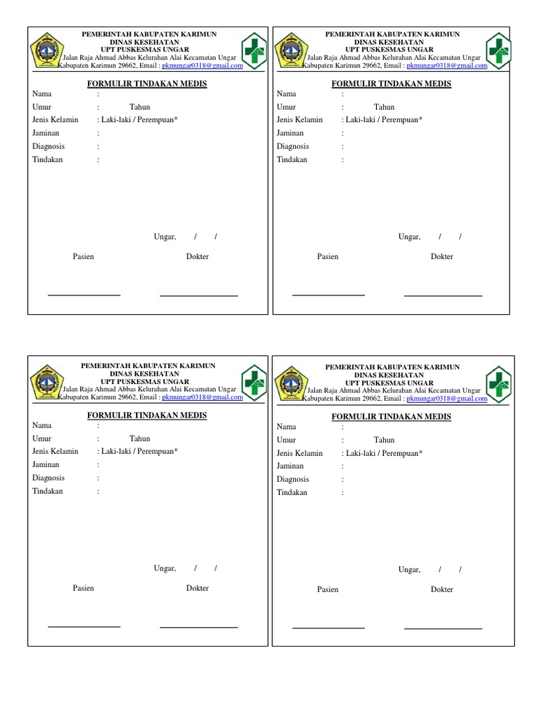 FORM Tindakan Medis | PDF