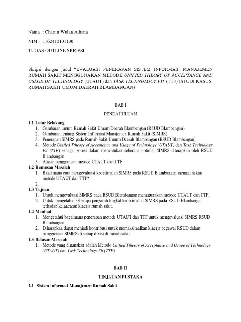 Contoh Outline Skripsi | PDF