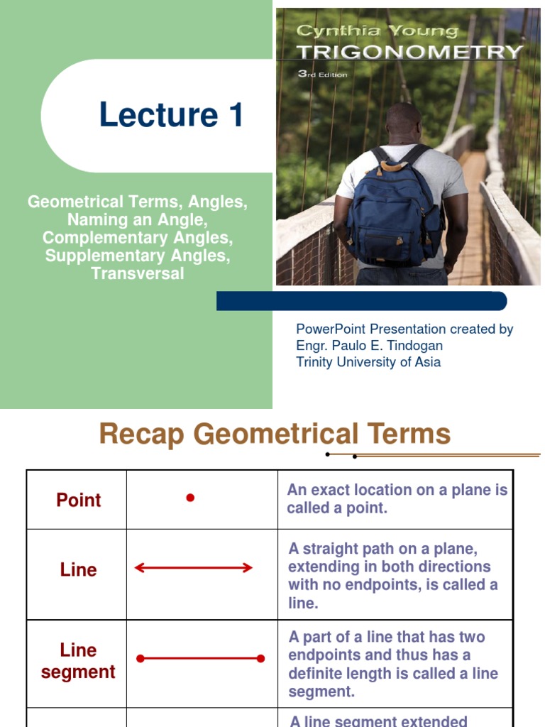 Geometrical Terms, Angles, Naming An Angle, Complementary Angles ...