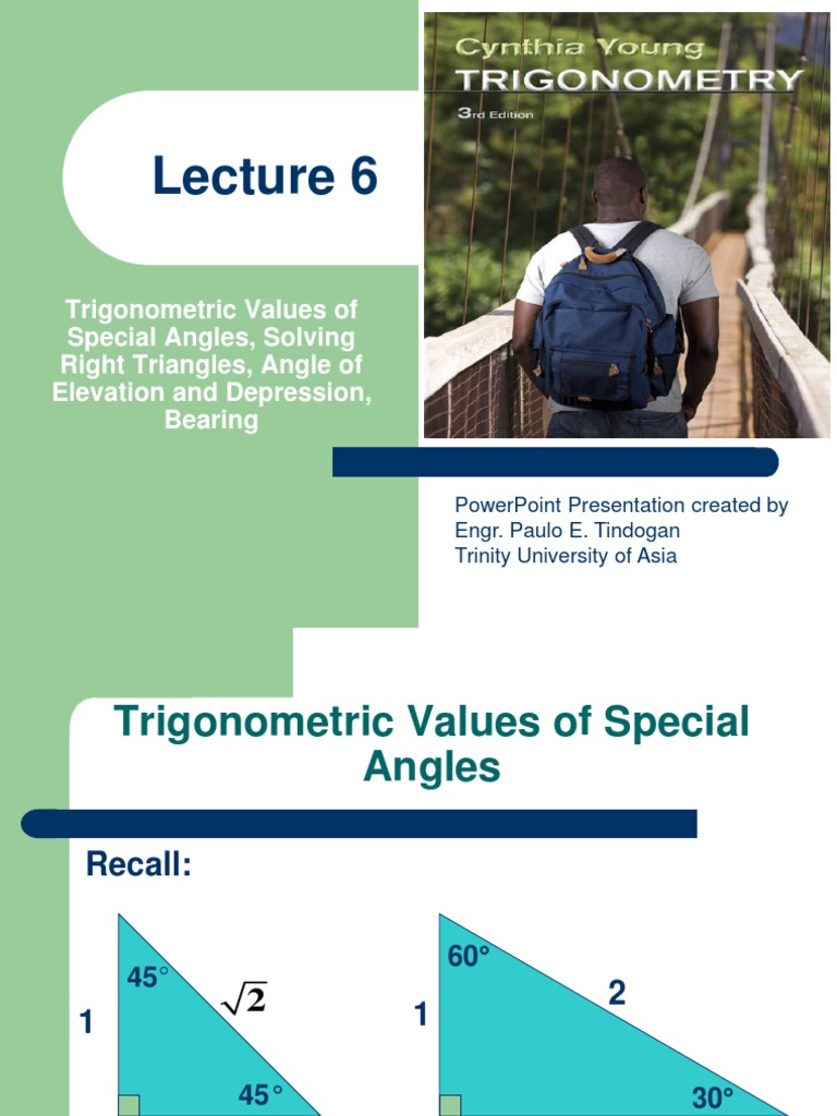 Trigonometric Values of Special Angles | PDF | Trigonometric Functions ...