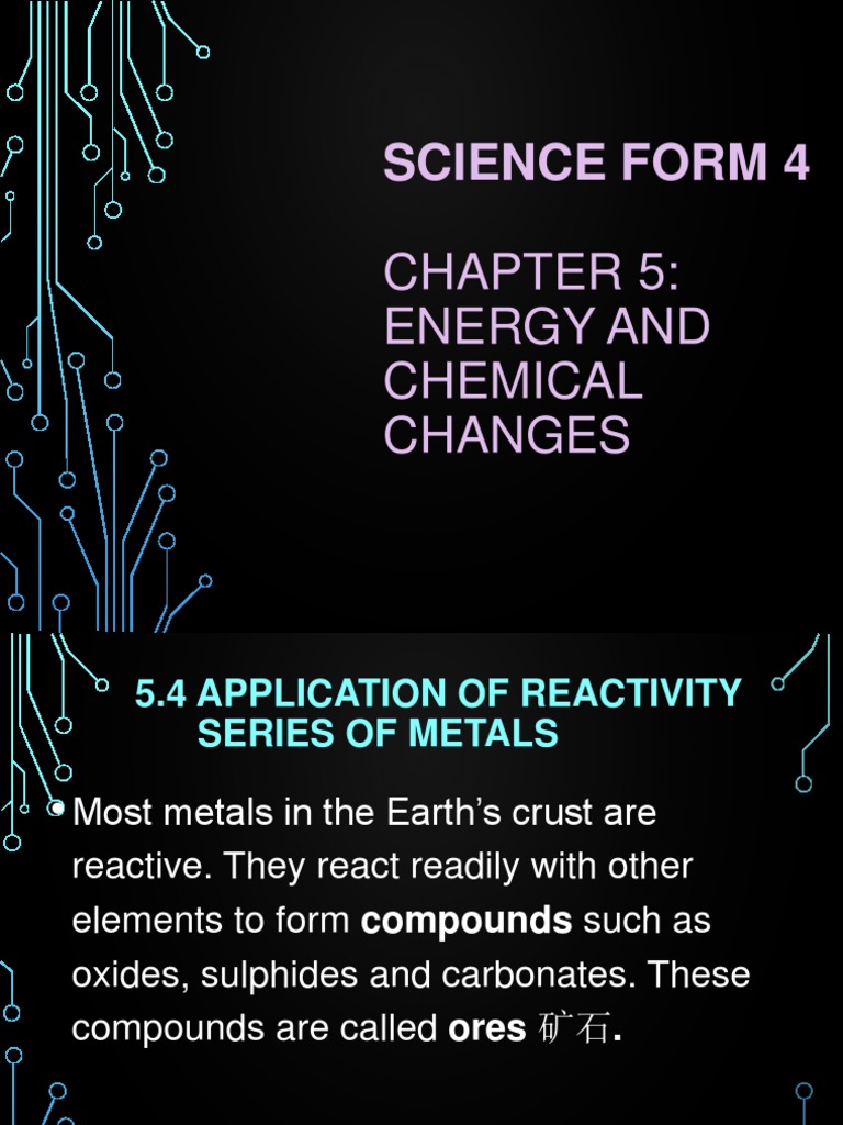 Science Form 4 Chapter 5 5.4 | PDF | Oxide | Tin