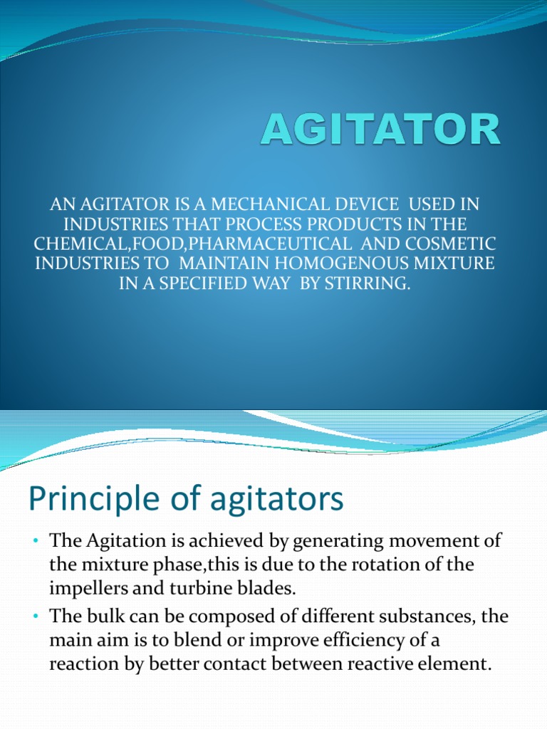 Overview of Mechanical Agitators | PDF | Mechanical Engineering ...