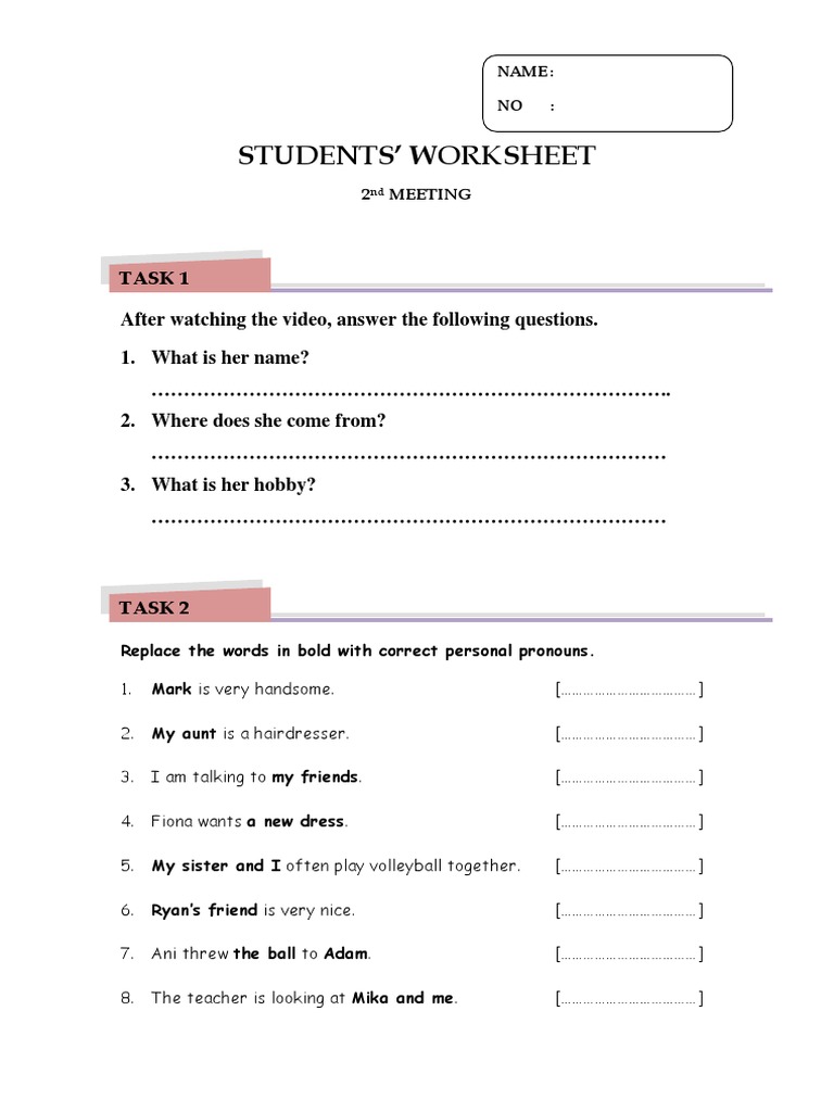 STUDENTS Worksheet