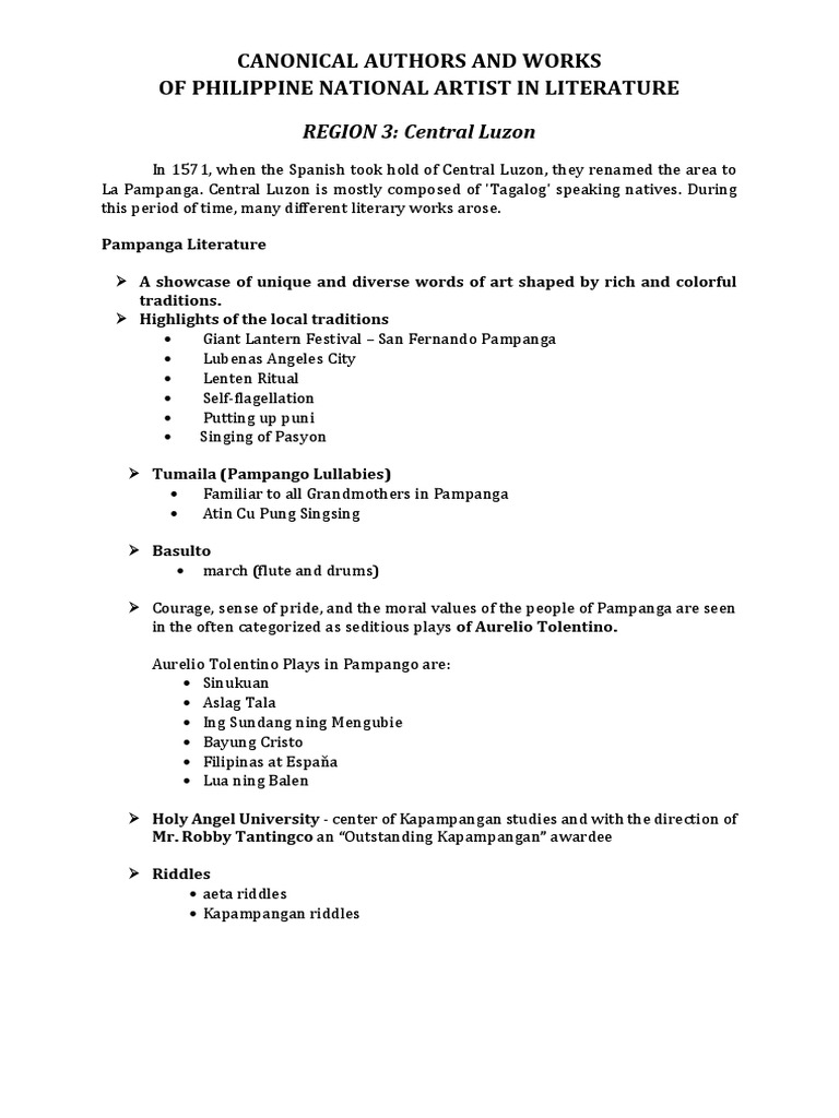 Canonical Authors and Works | PDF | Philippines