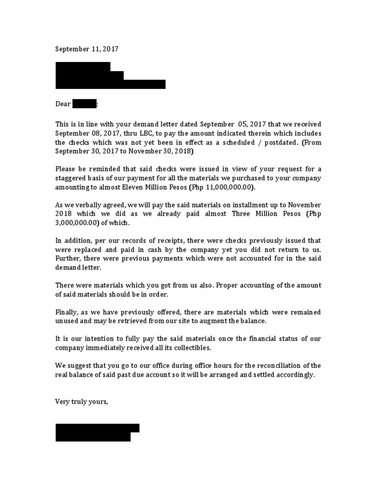 Reply To Demand Letter | PDF