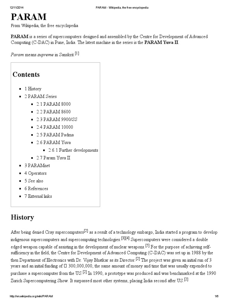 PARAM - Wikipedia, The Free Encyclopedia PDF | Download Free PDF ...