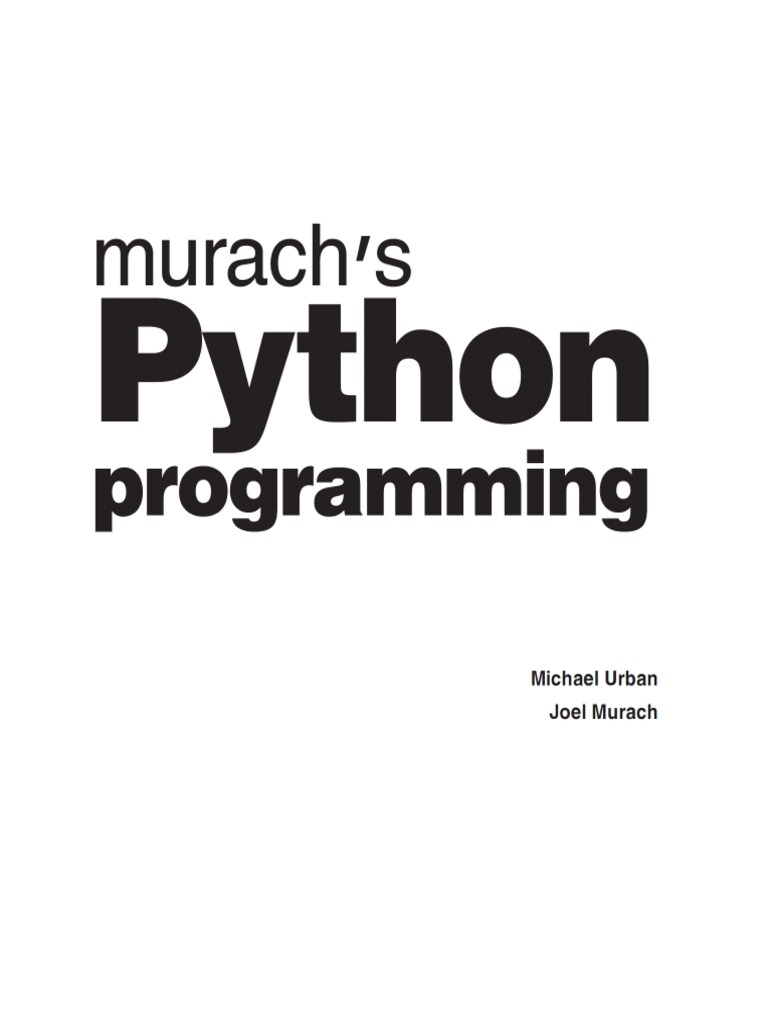 Murach's Python Programming PDF | PDF