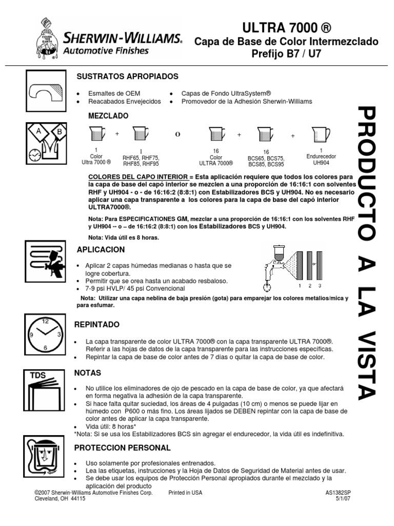 Ultra7000 Pds U7000 | PDF | Química | Materiales