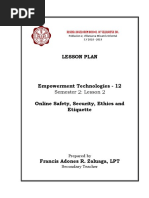 DLP - Lesson 2 Online Safety, Security, Ethics, and Etiquette | PDF | Internet | Cyberspace