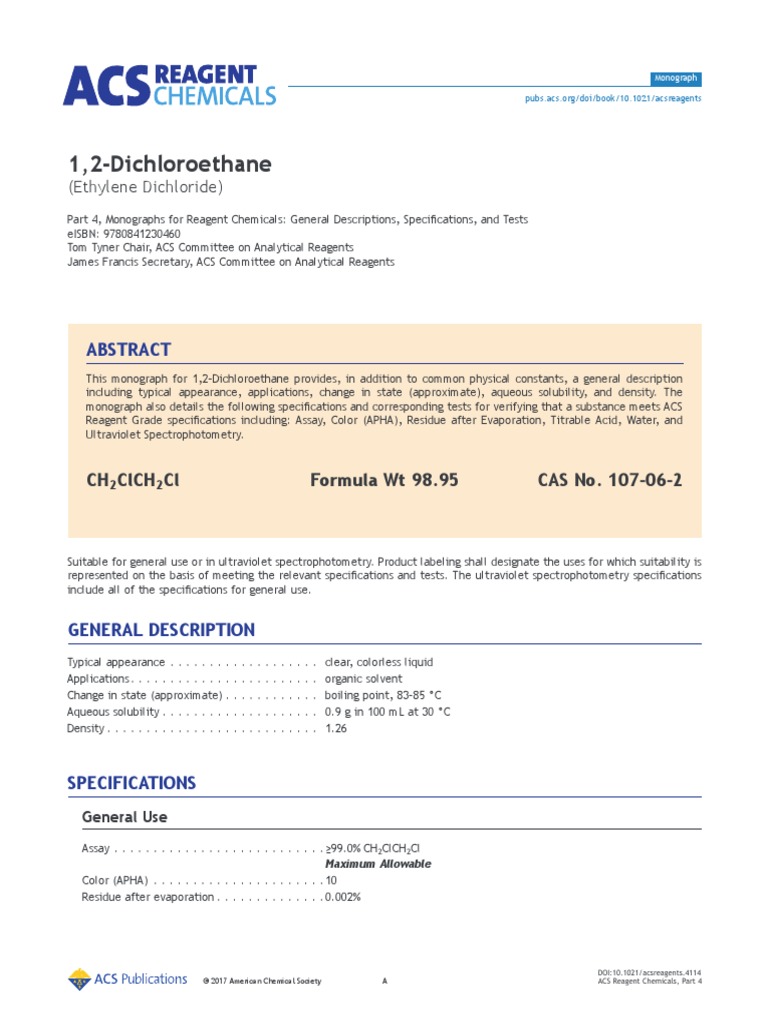 Reagent Monograph Acs | PDF | Titration | Chemistry