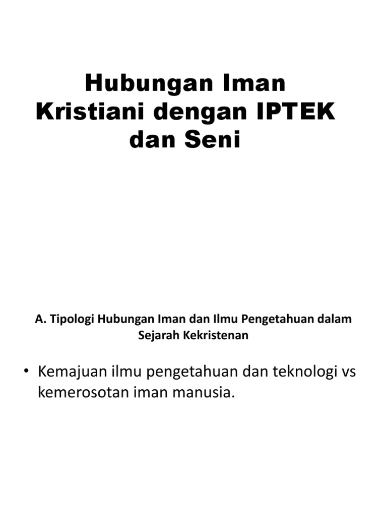 Hubungan Iman Kristiani Dengan IPTEK Dan Seni | PDF