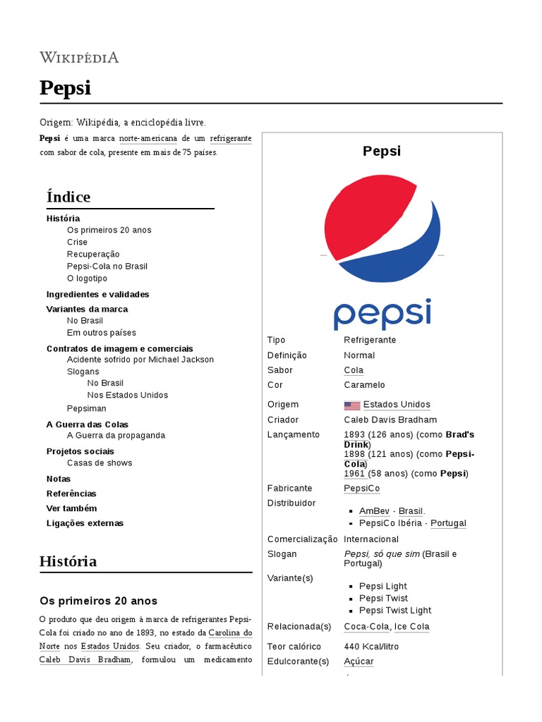 Pepsi | PDF | Pepsi | Bebidas