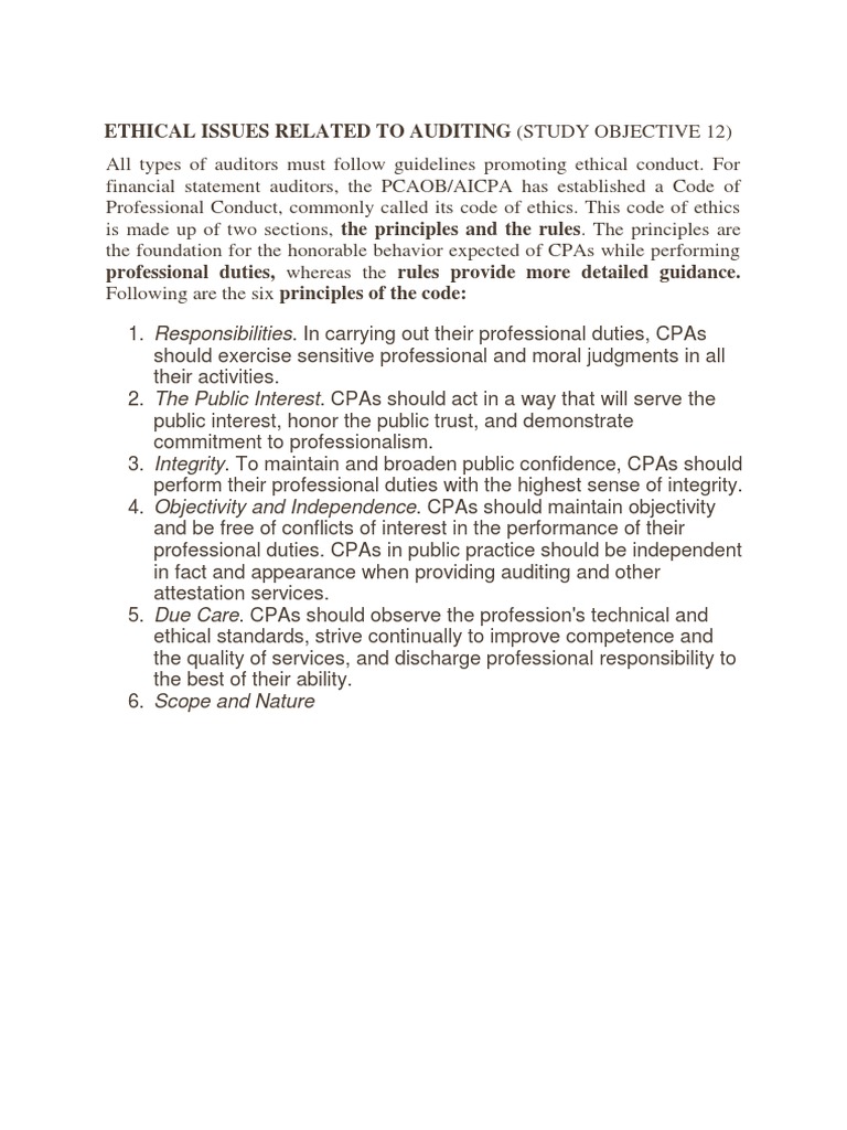 Auditing Principle and Rules | PDF