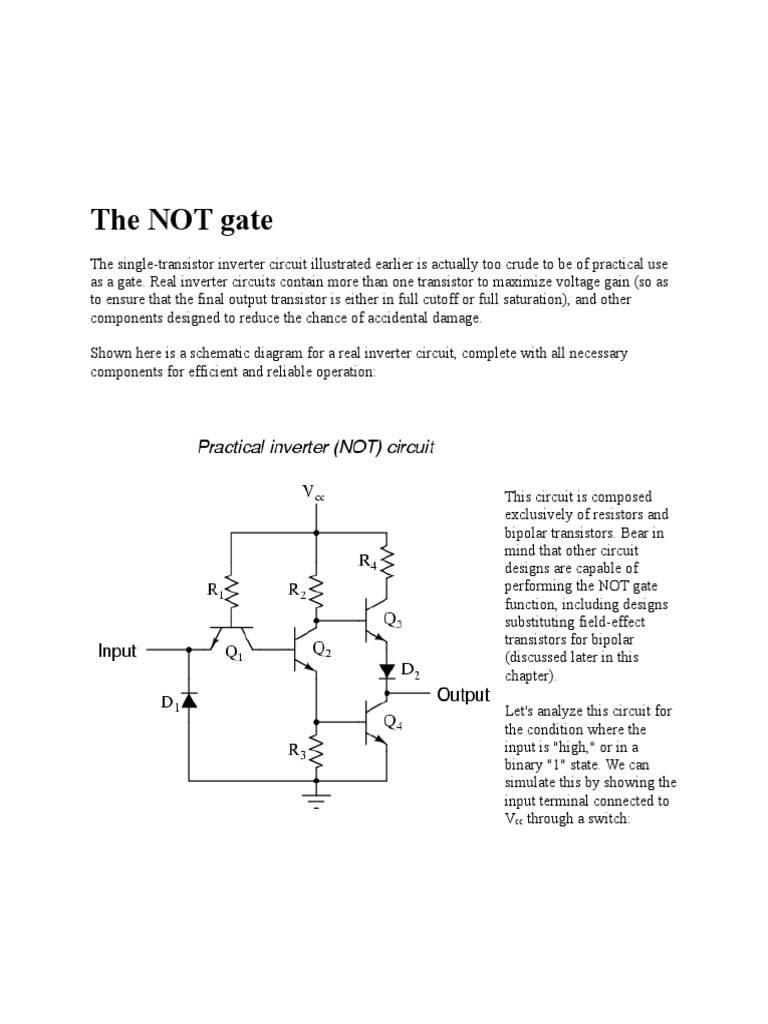 The NOT Gate | PDF | Logic Gate | Field Effect Transistor