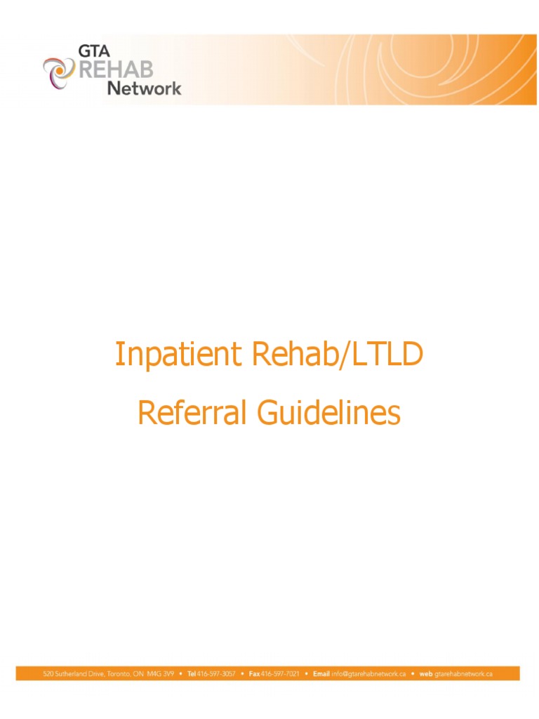 Inpatient Rehab LTLD Referral Guidelines | PDF | Patient | Health Care