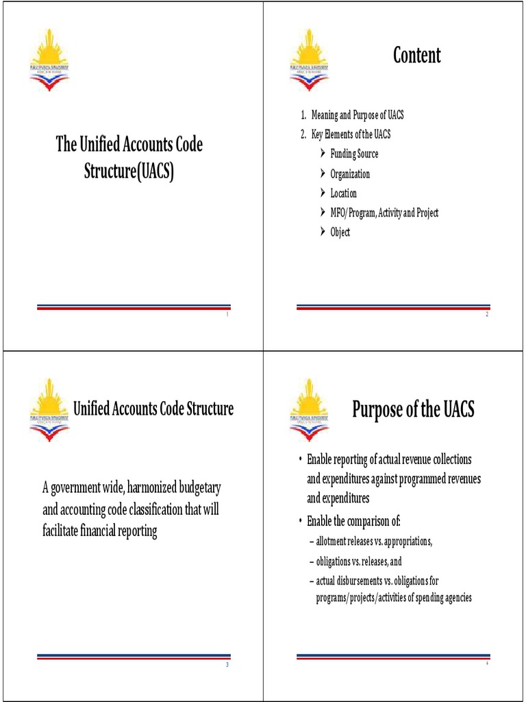 The Unified Accounts Code Structure (UACS) Structure (UACS) : Content ...