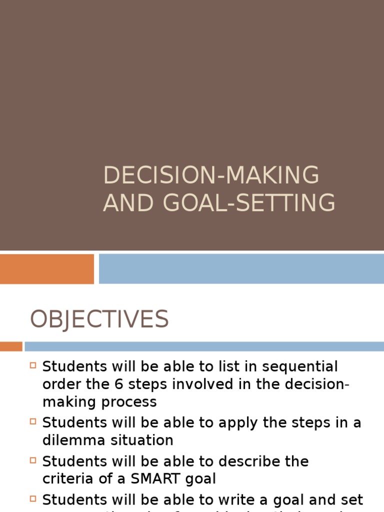 Decision-Making and Goal-Setting | Download Free PDF | Goal | Goal Setting