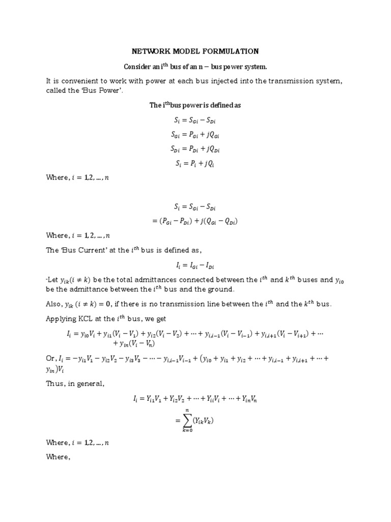 Network Model Formulation | PDF | Mathematical Analysis | Electrical ...