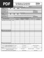 Bir Form 2307 Sample | PDF | Withholding Tax | Corporate Tax