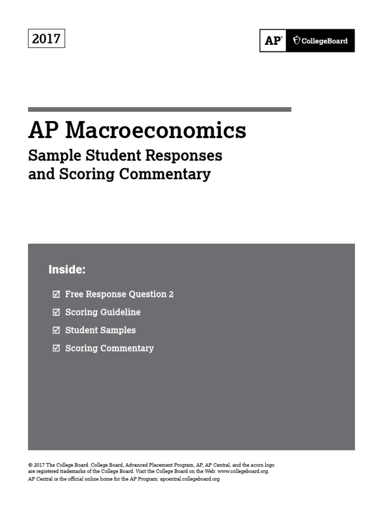 AP Macroeconomics: Sample Student Responses and Scoring Commentary ...