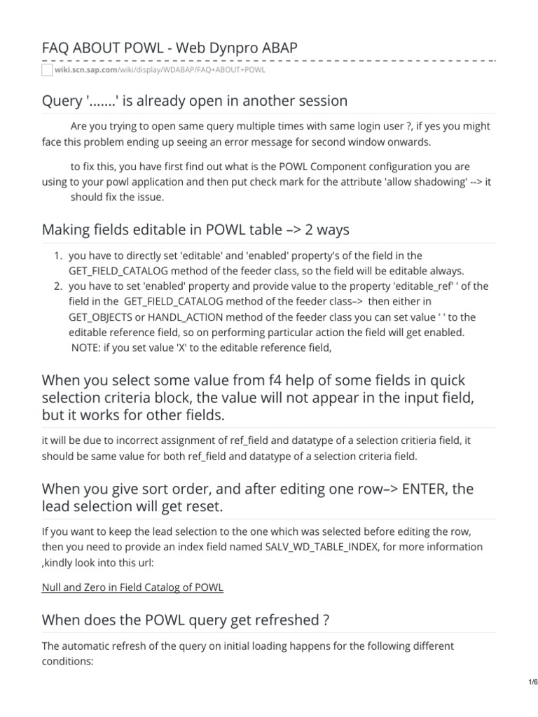 POWL FAQ for Web Dynpro ABAP Users | PDF | Icon (Computing) | Tab (Gui)