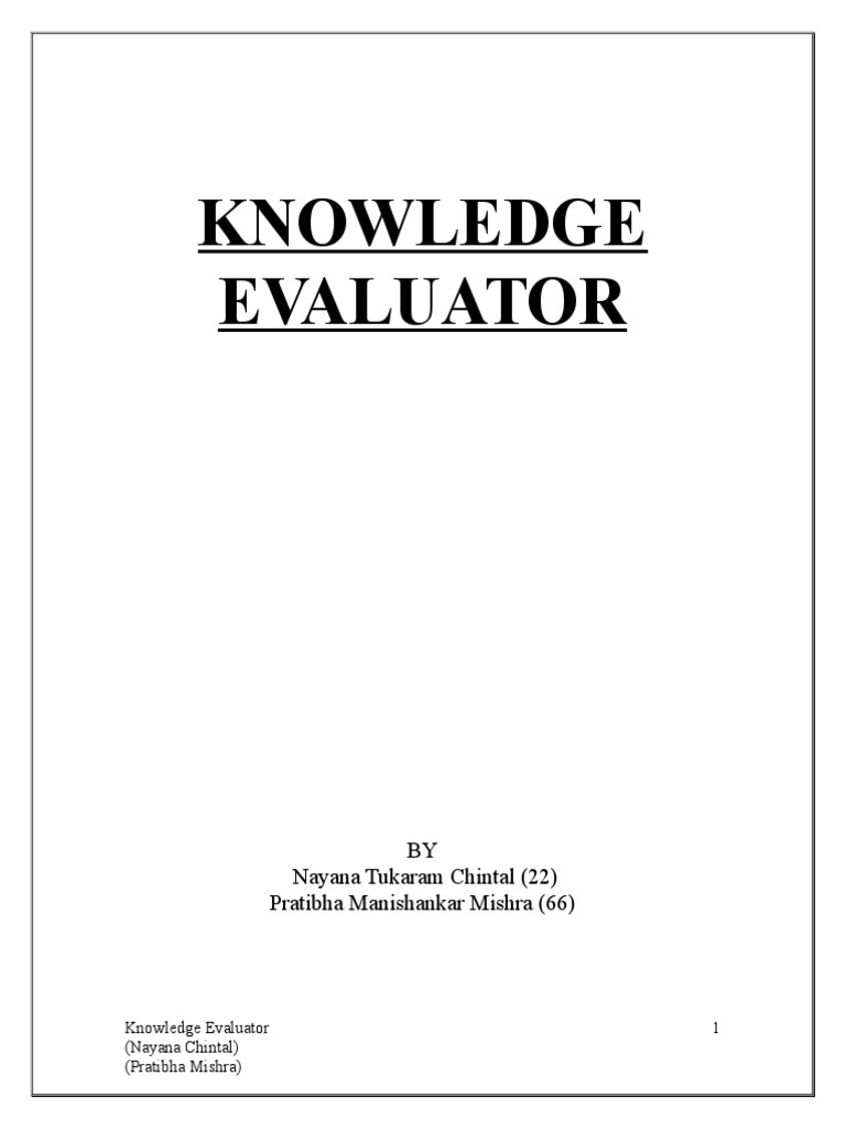 Development of a Knowledge Evaluation System | PDF | Unified Modeling ...
