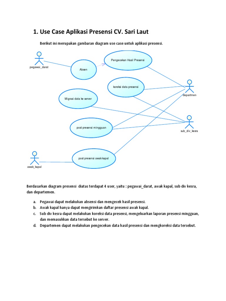 Use Case Aplikasi Presensi | PDF