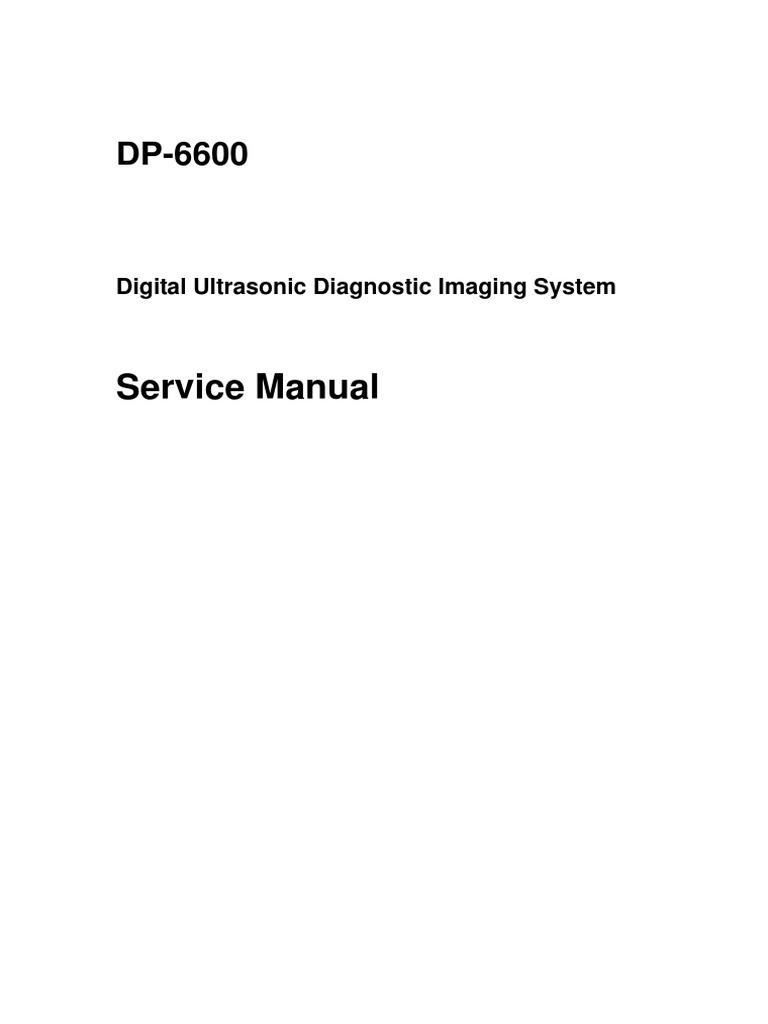 Mindray DP 6600 Service Manual PDF | PDF | Medical Ultrasound | Trademark