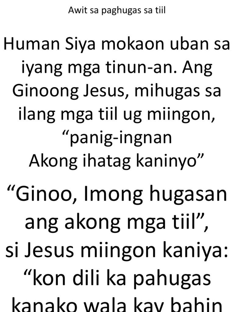Awit Sa Paghugas Sa Tiil | PDF