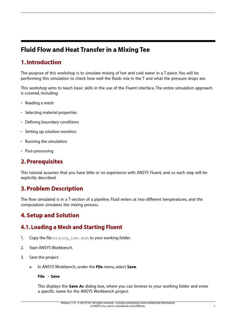 Fluid Flow Through Mixing Tee Pipe | PDF | Turbulence | Graphical User ...