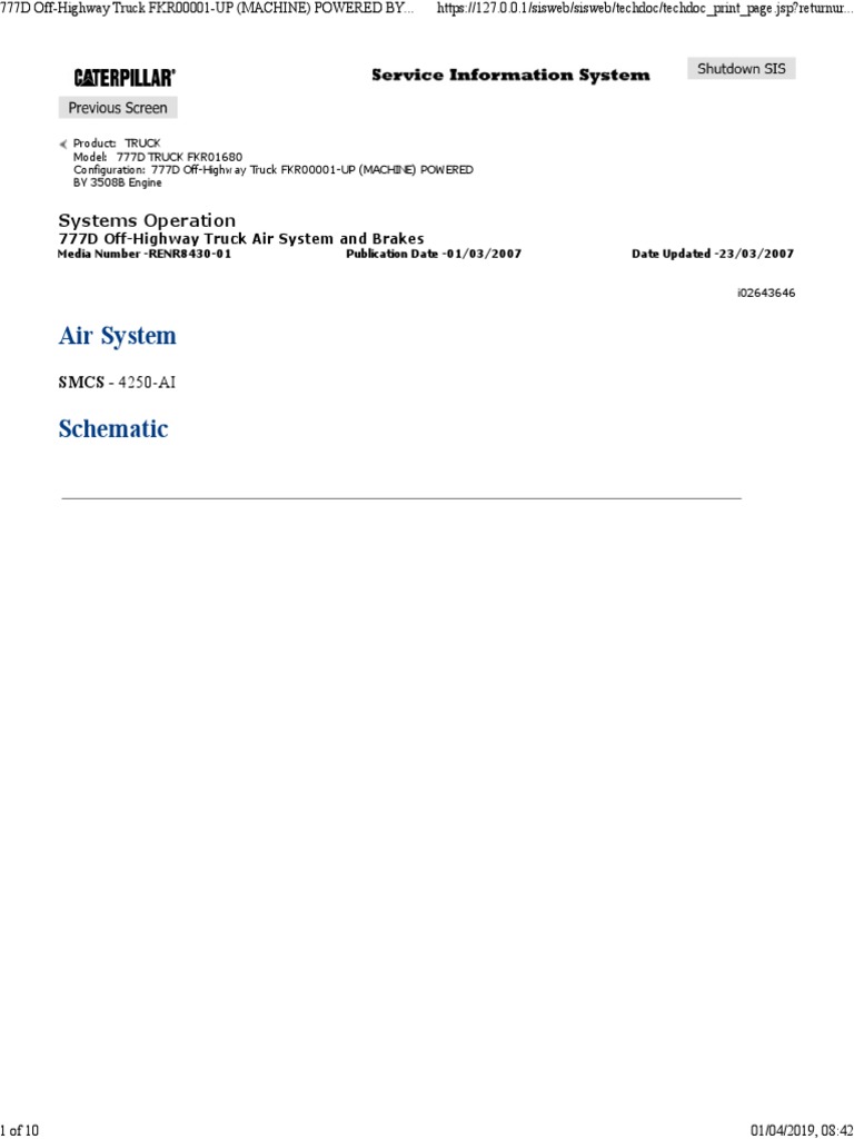 777D Air Component | PDF | Brake | Valve