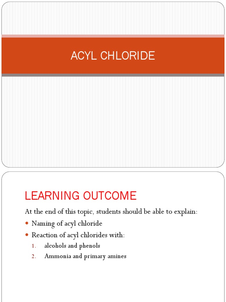 Acyl Chloride | PDF | Alcohol | Ester