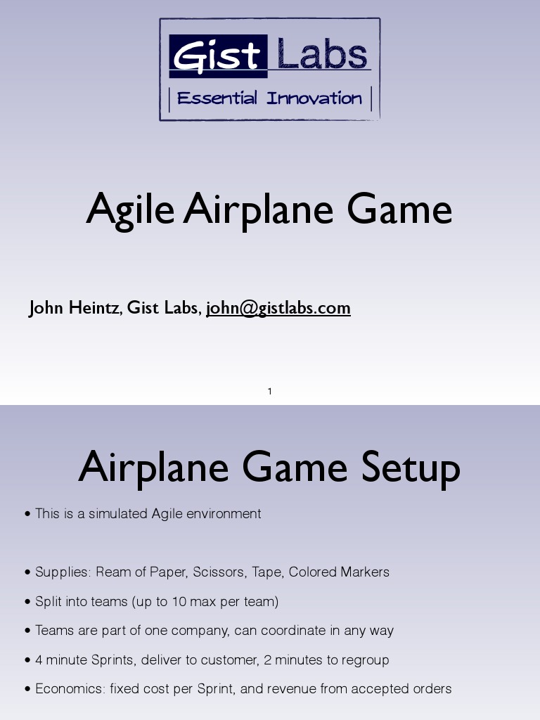 Agile Airplane Game | PDF