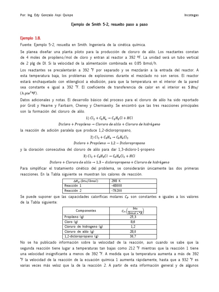 Examen de Reactores | PDF | Reactor Quimico | Cloro