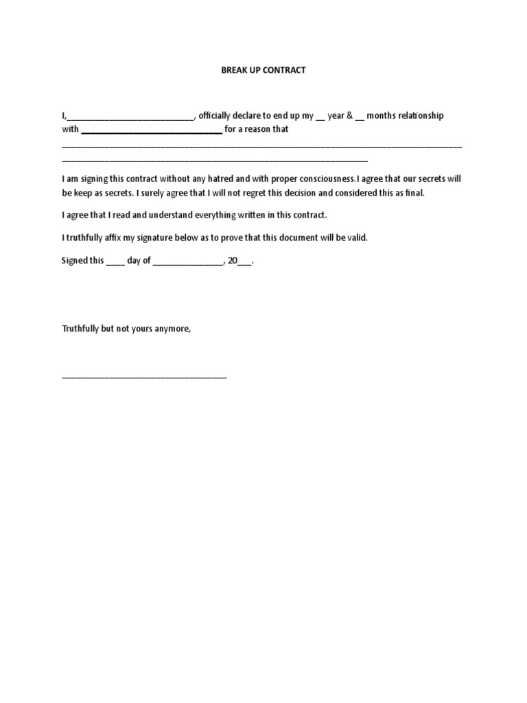 Break Up Contract | PDF