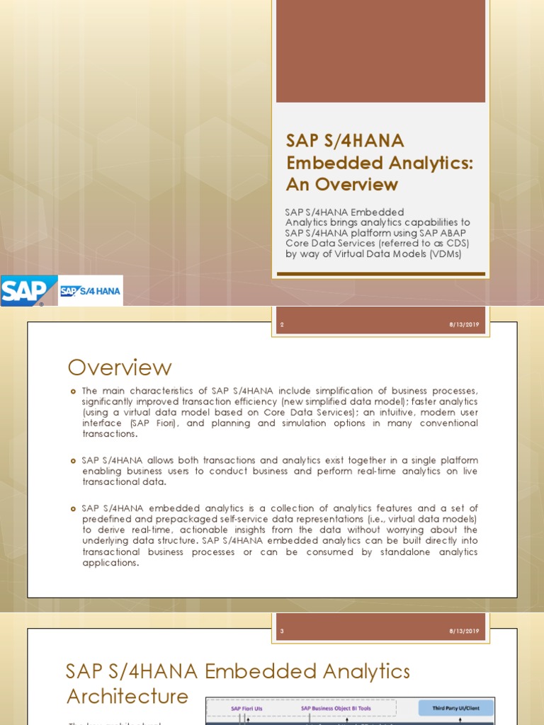 Sap S/4Hana Embedded Analytics: An Overview | PDF | Sap Se | Databases