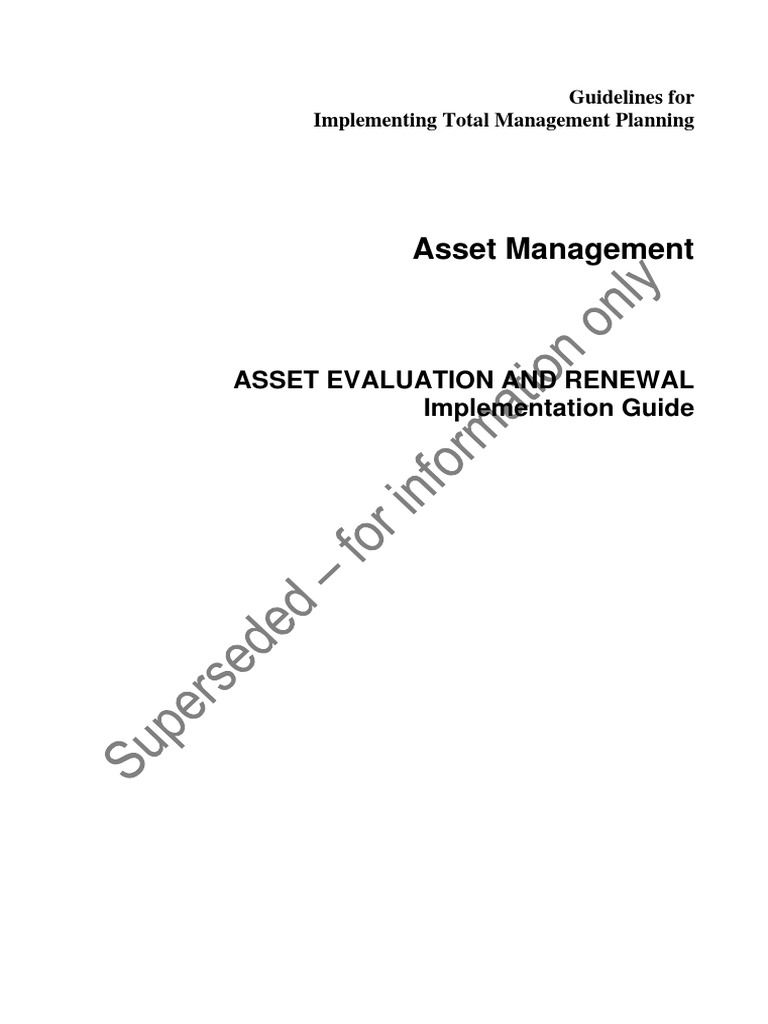 Guide to Developing Effective Asset Evaluation and Renewal Strategies ...