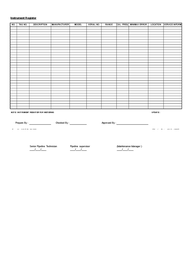 Form Instrument Register | PDF | Computers