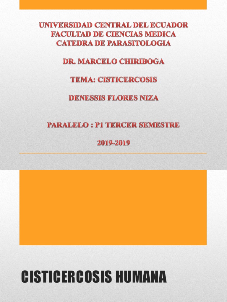 Cisticercosis Humana | PDF | Epidemiología | Medicina