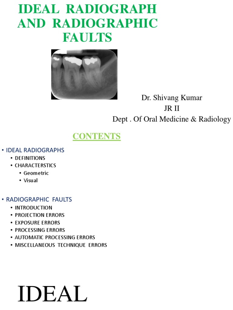Radiographic In Dental Radiography Errors