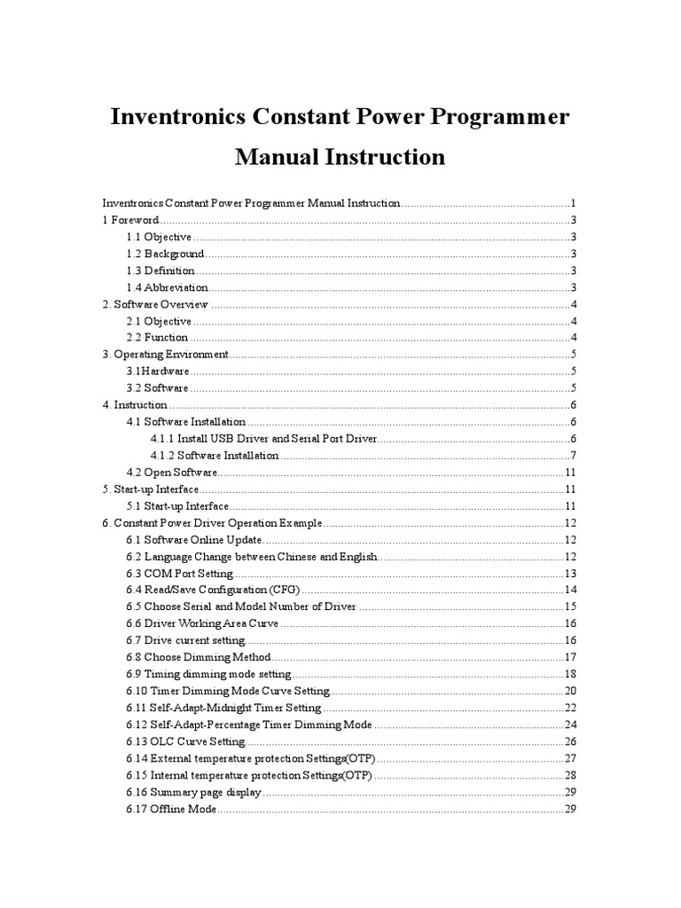 Inventronics Constant Power Programmer Manual Instruction | PDF ...