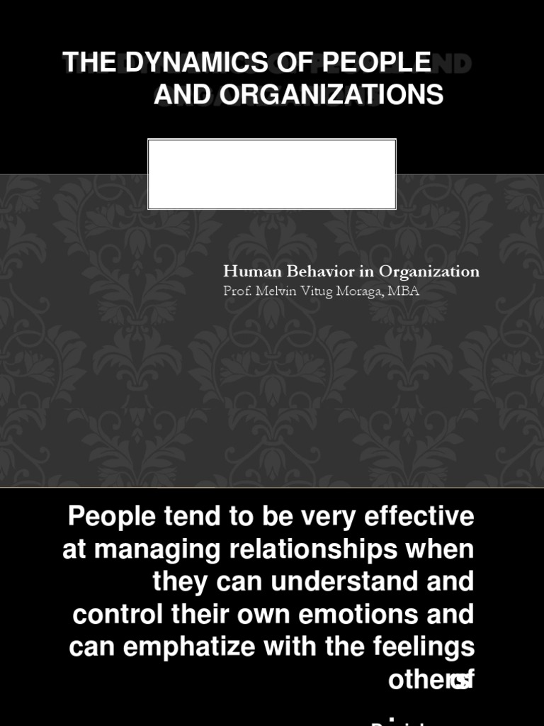 Dynamics of People and Organization | PDF | Organizational Behavior ...