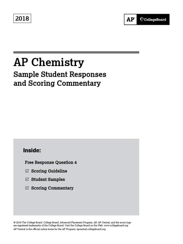 AP Chemistry: Sample Student Responses and Scoring Commentary | PDF ...