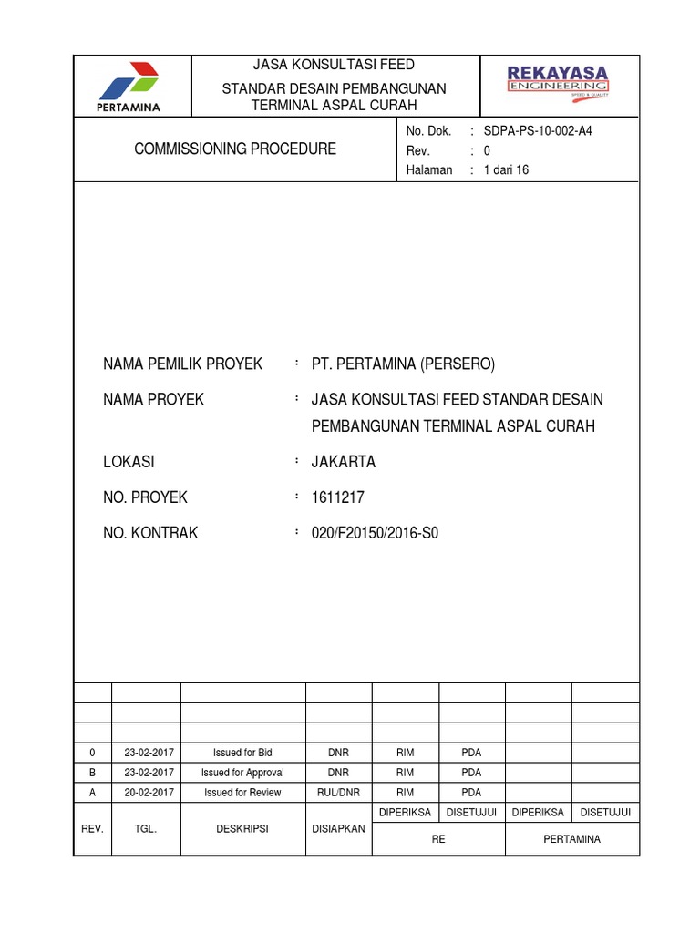 Commissioning Procedure Aspal Curah PDF | PDF